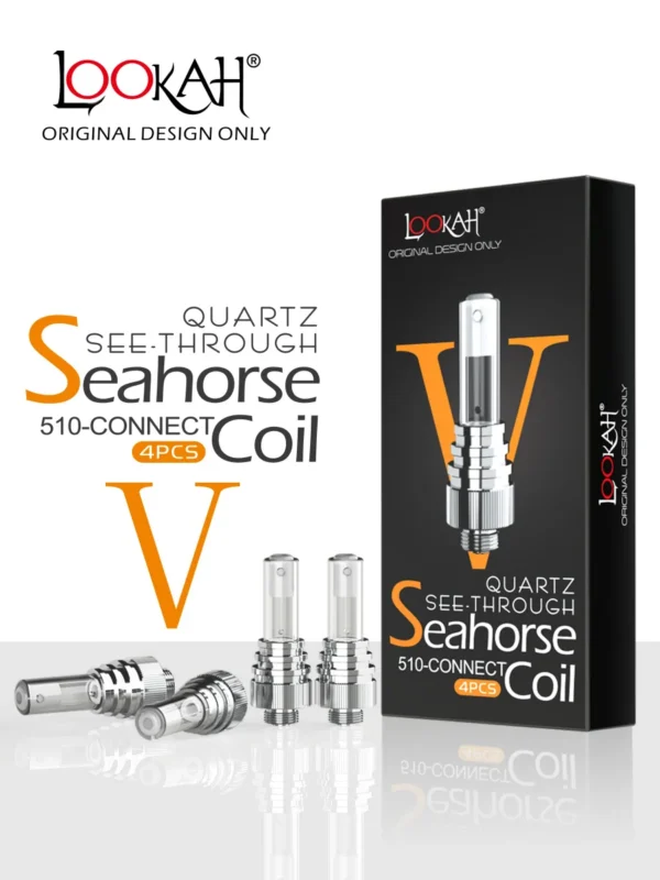 4PCS Lookah Seahorse Coil V Replacement - See-Through Quartz Tube ...